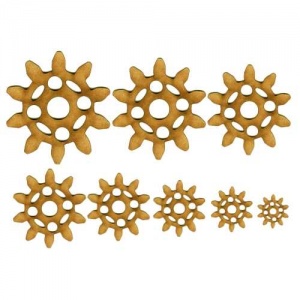 Wooden Steampunk Cog Shape Style 5